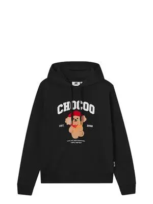 CHOCOOLATE Bear-print Hoodie - Black