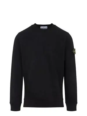 Stone Island Logo-detail Crew-neck Sweatshirt - Black