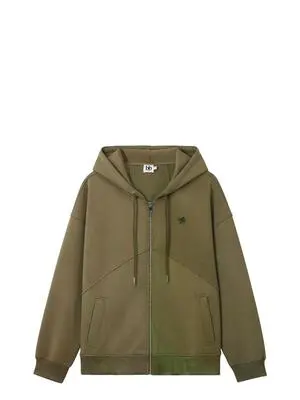 B+AB Zip-front Hoodie With Logo Detail - Green