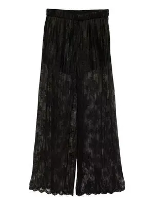 QUETSCHE Pleated Lace Trousers - Black