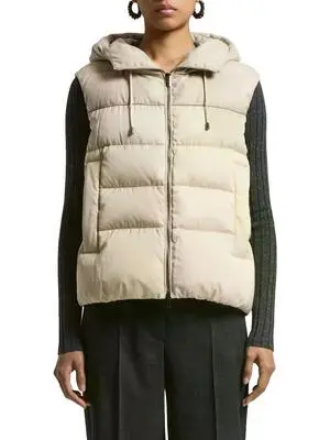 Peserico Hooded Quilted Vest - Neutrals