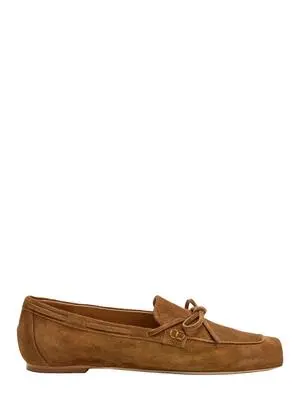 AeydĒ Jasper Bow-detail Suede Loafers - Brown