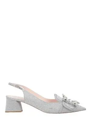 ROGER VIVIER Pumps In Leather With Appliqués - Silver
