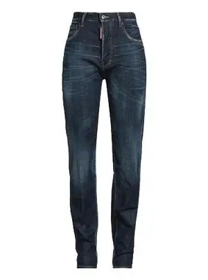 Dsquared2 Skinny Jeans With Leather Trims - Blue