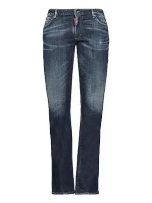 Dsquared2 Flared Jeans With Leather Trim - Blue