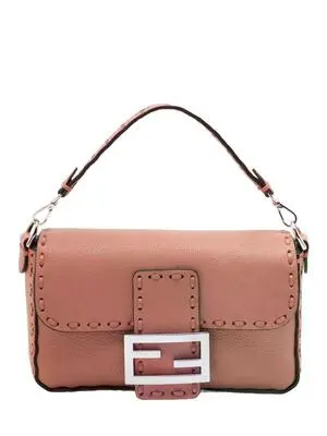 Fendi Leather Mini Bag With Chain Strap - Pink