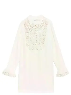 Zimmermann Ruffle-trim Mini Dress - Neutrals