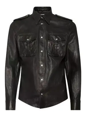 Dsquared2 Leather Shirt - Black