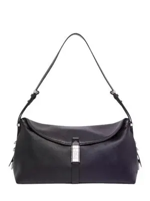 Pinko Medium Leather Saddle Shoulder Bag - Black