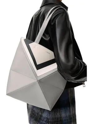 Loewe Medium Puzzle Fold Tote - Grey/light Ghost