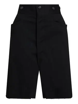 MAISON MARGIELA Grosgrain-trimmed Wool-flannel Shorts - Black