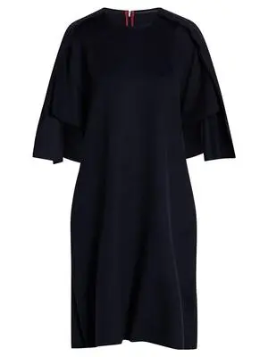 MAISON MARGIELA Draped Wool-felt Midi Dress - Midnight Blue