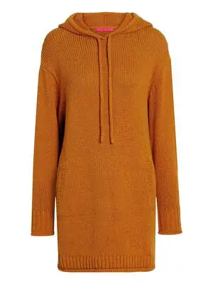 THE ELDER STATESMAN Nora Bouclé-knit Cotton Hoodie - Tan