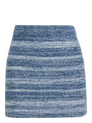 THE ELDER STATESMAN Nimbus Striped Mini Skirt - Blue