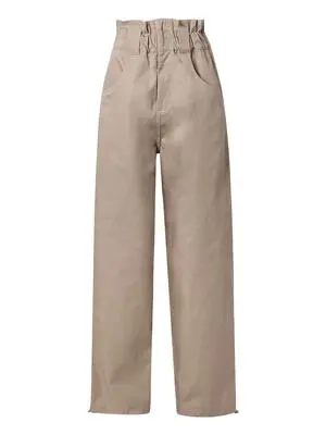 TOLU COKER Ruched Gabardine Cargo Pants - Sand