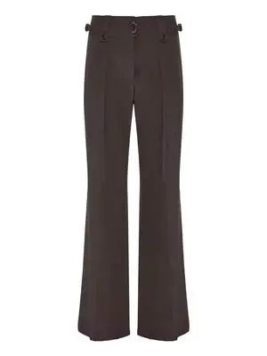 TOM FORD Button-detailed Silk Trousers - Brown