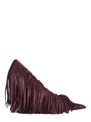 GIA BORGHINI Amelia Fringe Heel - Burgundy