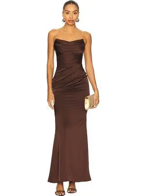 Katie May Taylor Gown - Chocolate Brown