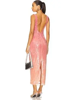 LOVERS AND FRIENDS Solene Maxi Dress - Pink & Orange Ombre