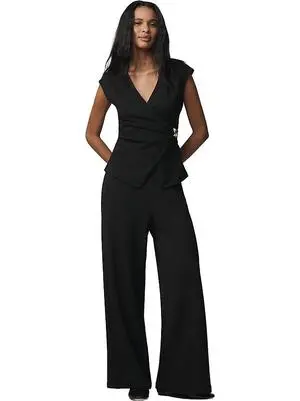 Maeve Maeve Knit Wide-Leg Pull-On Pants Black