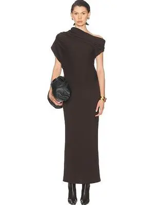 Staud Mabel Off-shoulder Wool Dress - Earth