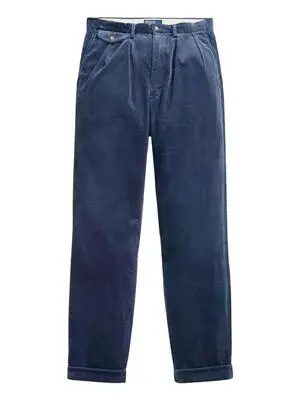 Ralph Lauren Pleated Corduroy Trousers - Blue