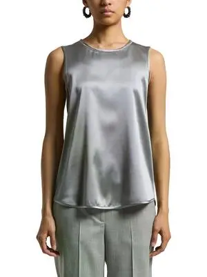Peserico Silk-blend Sleeveless Top - Grey