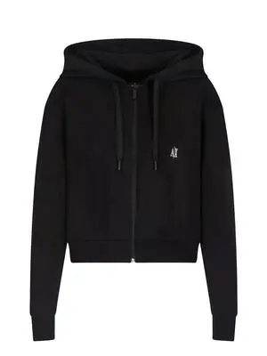 Armani Exchange Zip-up Hooded Jacket - Black
