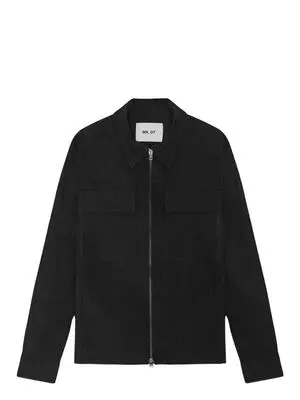 Nn07 Alban Zip-front Overshirt - Black