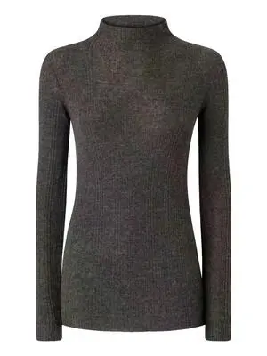 Pinko Ribbed High-neck Sweater - Brown