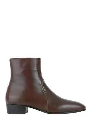 Valentino Garavani 30mm Leather Zip Boots - Brown