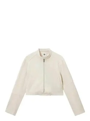 B+AB Cropped Zip-front Jacket - Neutrals