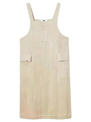CHOCOOLATE Flap-pocket Corduroy Midi Dress - Neutrals