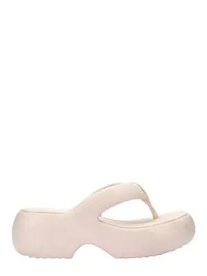 Melissa Free Fuzzy Platform Thong Sandals - Neutrals
