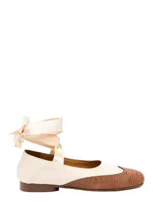 MASU Wing Tip Ballerinas - Neutrals