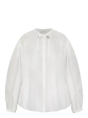 FORTE_FORTE Embellished Balloon Sleeve Shirt - White