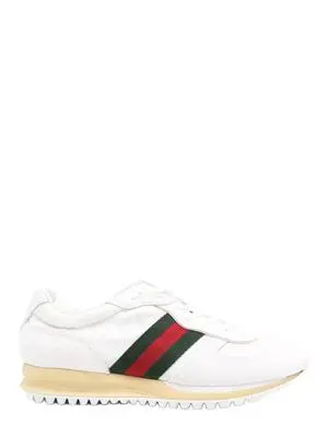 Gucci Leather Stripe Sneakers - White