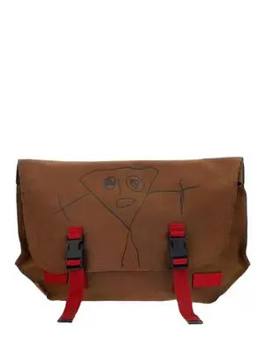 Plan C Doodle-print Buckled Shoulder Bag - Brown