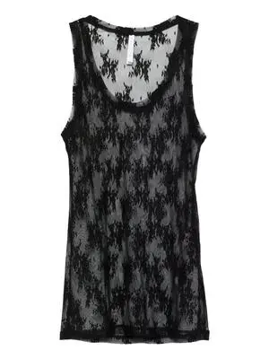 Imperial Lace Tank Top - Black