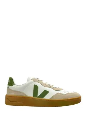 VEJA V-90 Leather Suede Sneakers - White