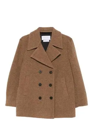 Harris Wharf London Double-breasted Coat - Brown