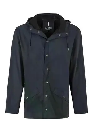 Rains Press-stud Hooded Raincoat - Blue
