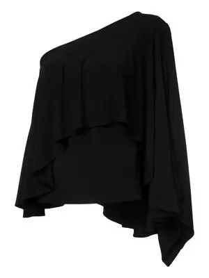 Plein Sud Asymmetric Ruffle Blouse - Black
