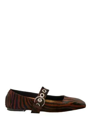 AeydĒ Uma Zebra-print Ballet Flats - Brown