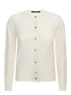 Roberto Cavalli Wool Button-front Cardigan - Neutrals
