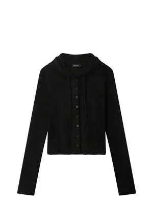 TOUT A COUP Button-fastening Hoodie - Black