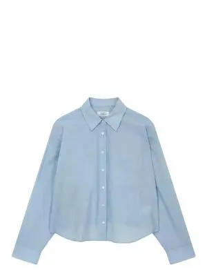 STUDIO TOMBOY Striped Shirt With Elastic Hem - Blue
