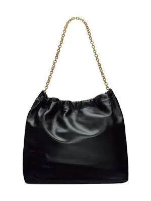 REFORMATION Dahlia Leather Tote Bag Black