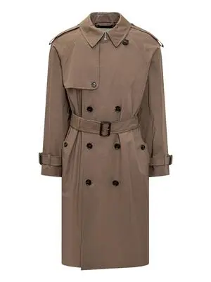 Burberry Long Double-breasted Trench Coat - Brown