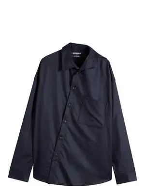 Jacquemus Asymmetric Button Shirt - Navy